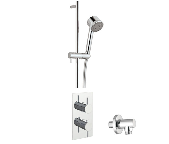 Inox Concealed Shower Combination 2 Outlets Stainless Steel - Just Taps