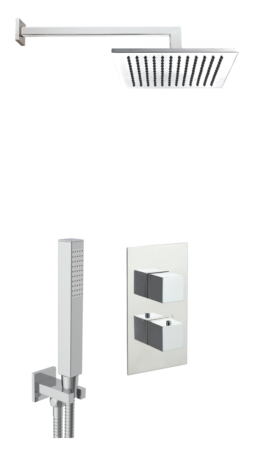Inox Concealed Shower Combination 2 Outlets Stainless Steel - Just Taps
