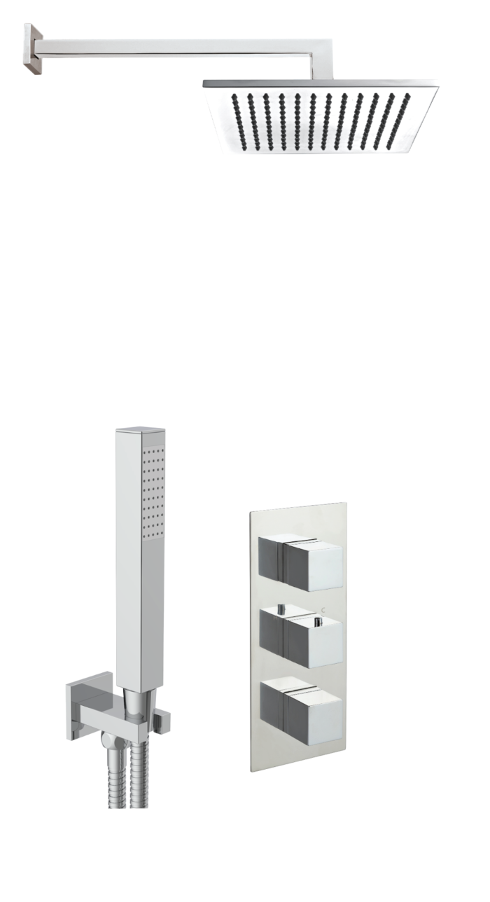 Inox Concealed Shower Combination 2 Outlets Stainless Steel - Just Taps