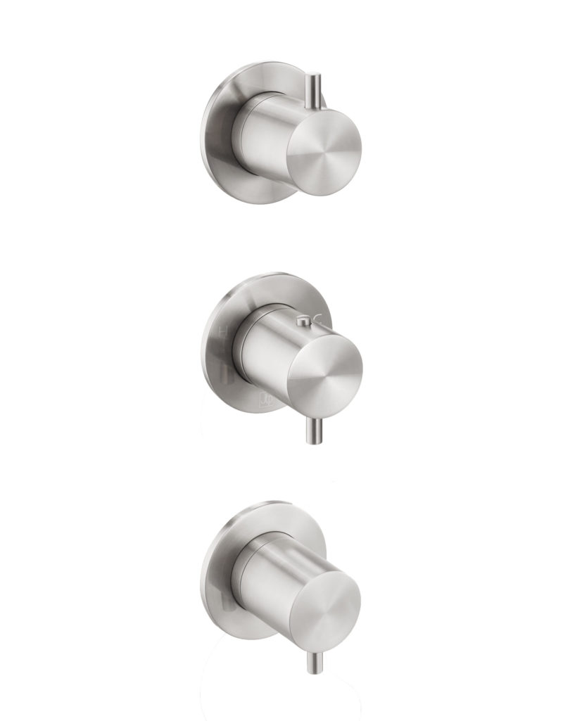 INOX Modular Thermostatic Concealed 3 Outlet Shower Valve - Just Taps